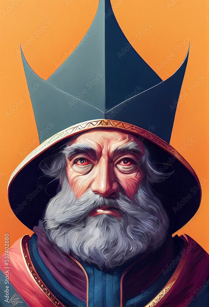 Hyper realistic AI generated digital art of a wise fantasy wizard with ...