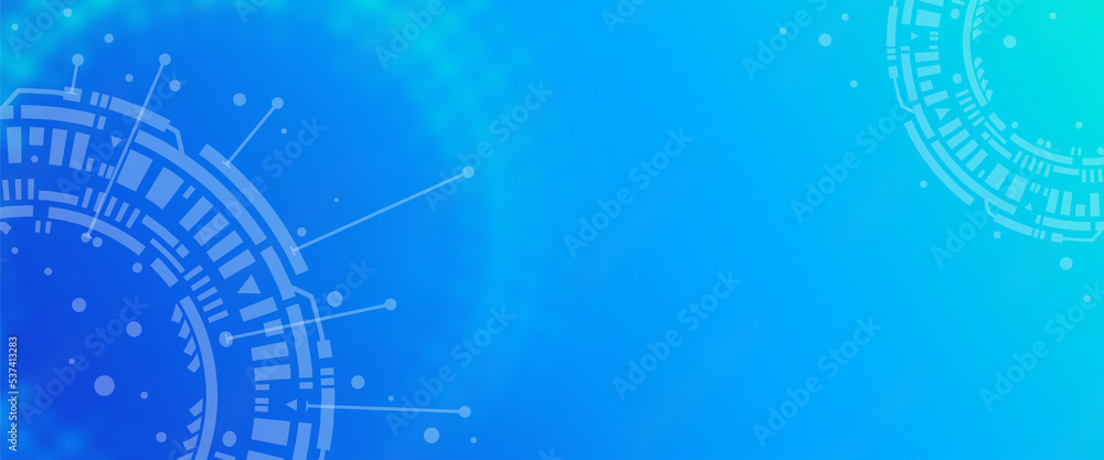 Website header banner, technology theme with blue background Stock ...