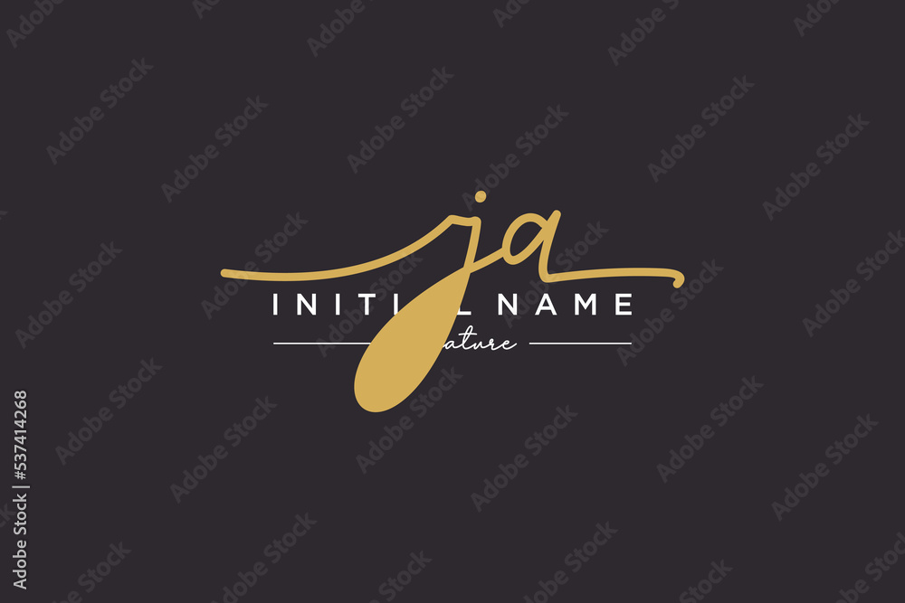 Initial JA signature logo template vector. Hand drawn Calligraphy ...