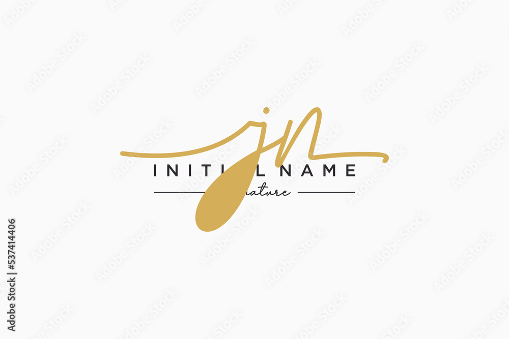 Initial JN signature logo template vector. Hand drawn Calligraphy ...