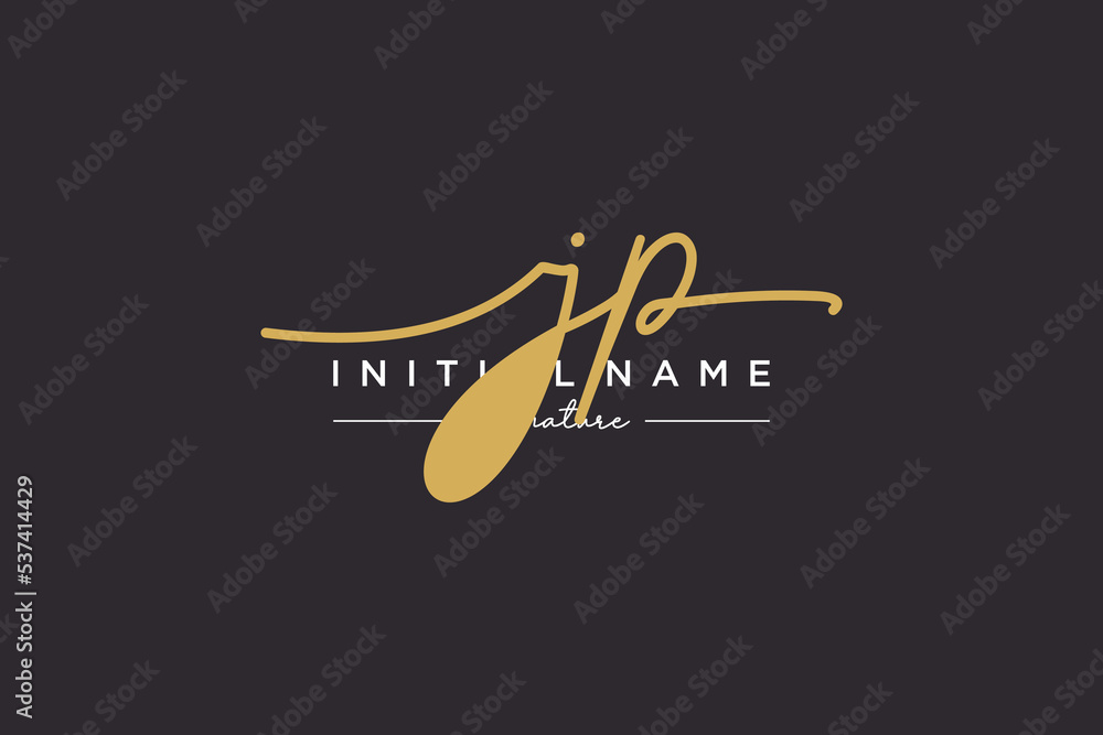 Initial JP signature logo template vector. Hand drawn Calligraphy ...
