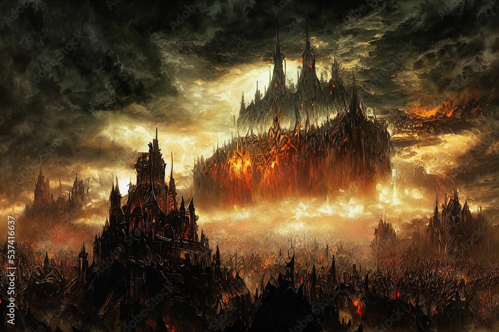 Stockillustratie Fantasy battle war illustration art digital artwork ...