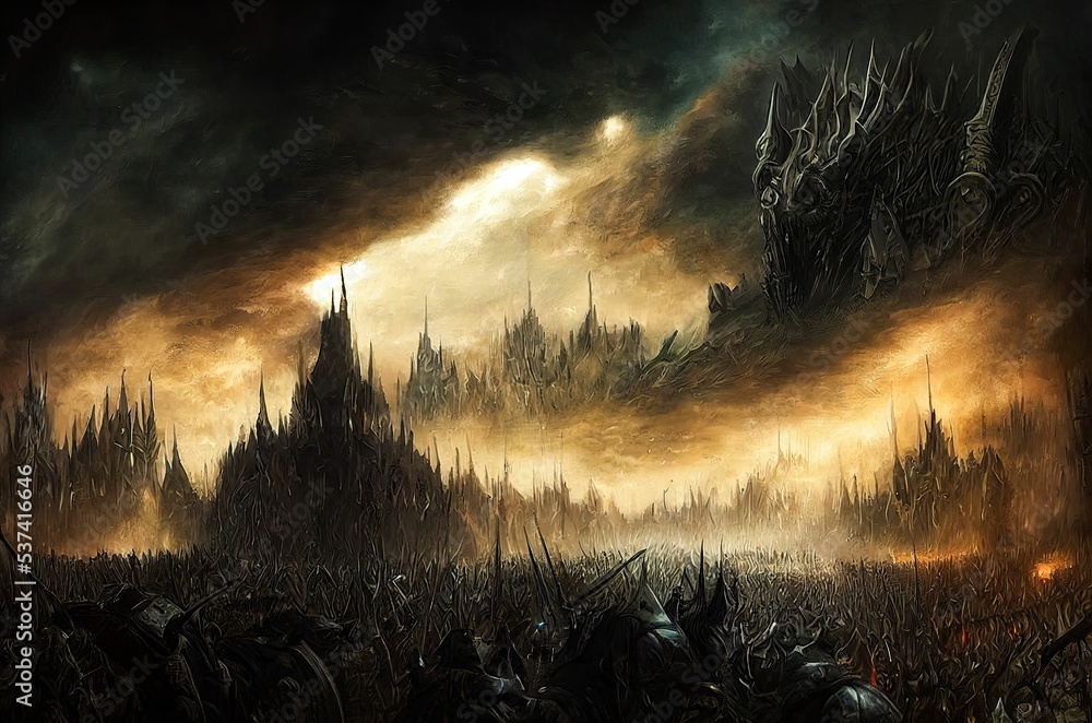 Fantasy battle war illustration art digital artwork dark sci-fi epic ...