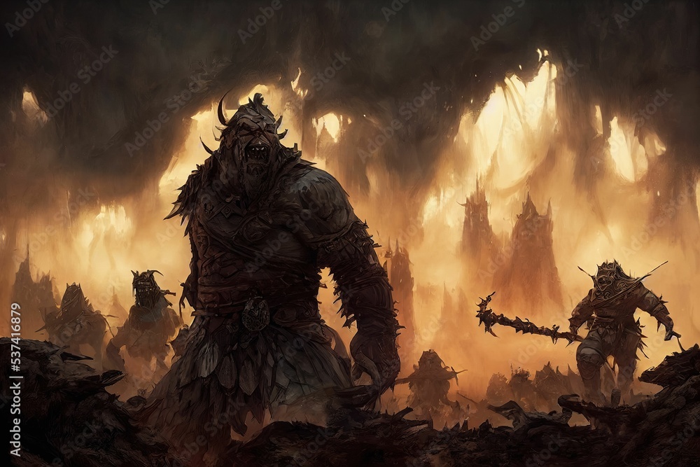 Stockillustratie Fantasy battle war illustration art digital artwork ...