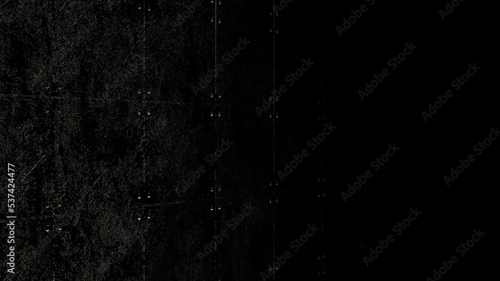 Black metallic scratch wall and floor on spot lighting background ...