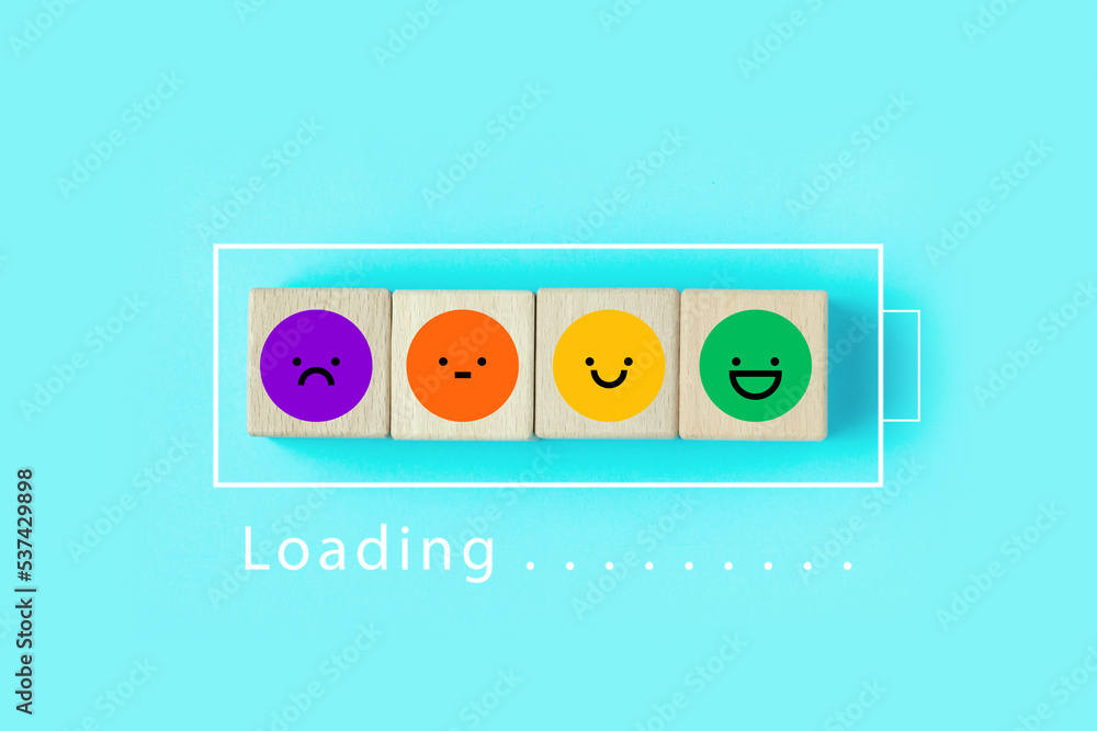 Smiley face mental health assessment positive. Thinking boost energy or ...