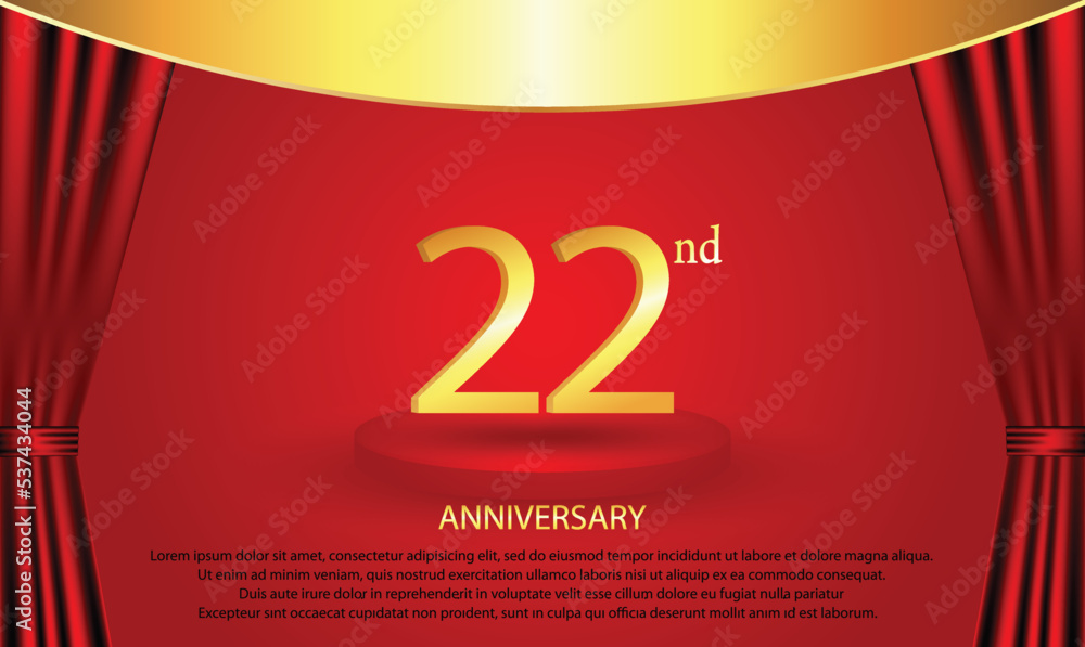 22nd Anniversary celebration. 22 year Anniversary Celebration with red ...