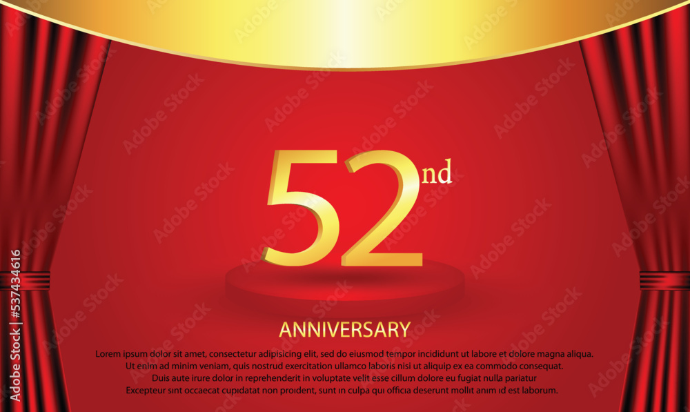 52nd Anniversary celebration. 52 year Anniversary Celebration with red ...