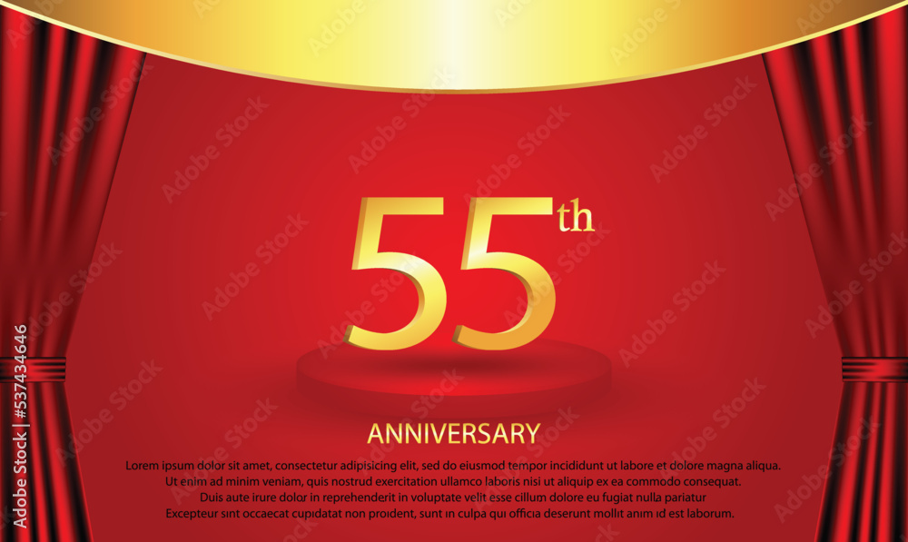 55th Anniversary celebration. 55 year Anniversary Celebration with red ...