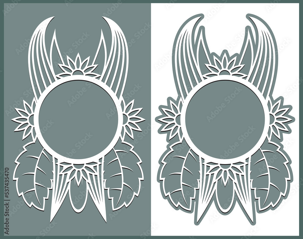 Laser Cut Mirror Frame Stock Vector | Adobe Stock