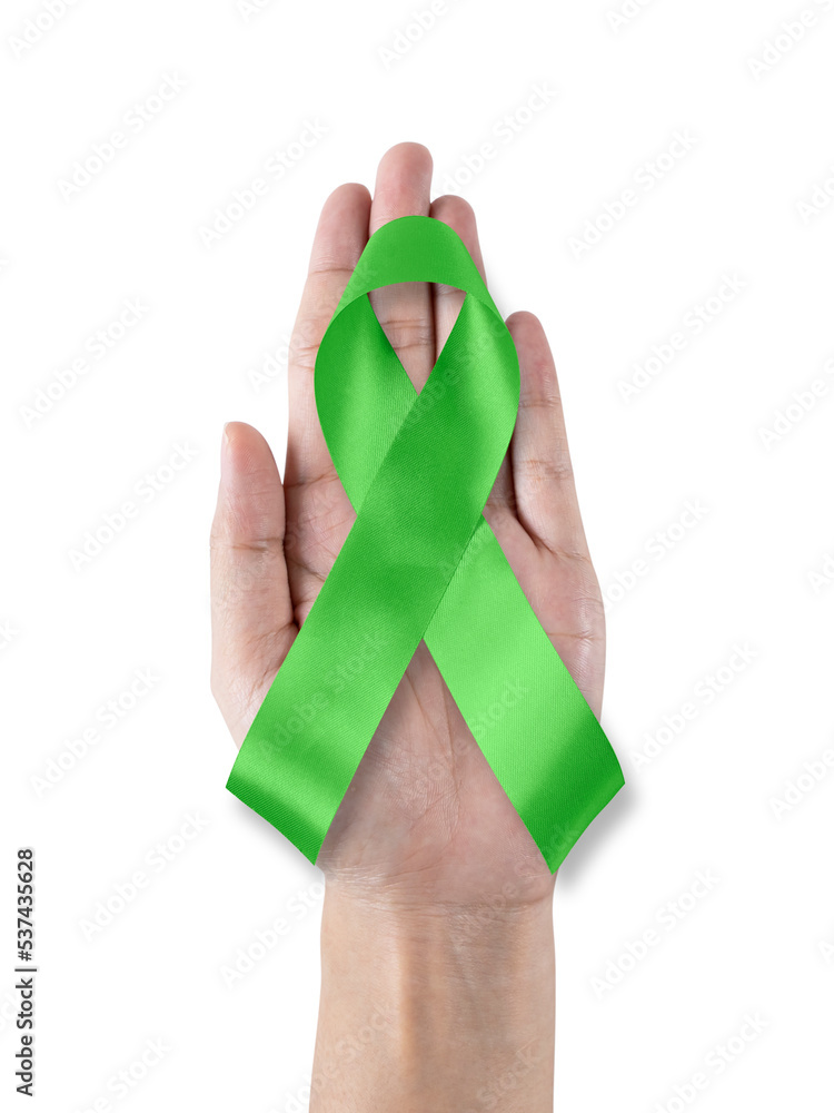 Lime green ribbon for Mental health illness, Lymphoma Cancer Awareness ...