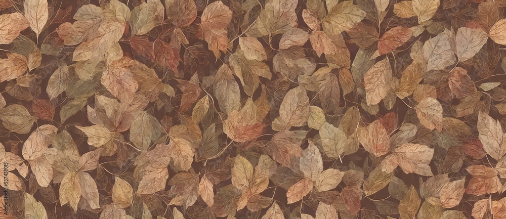 A Picture Of A Bunch Of Leaves On A Wall, Imaginative Leaves Mural ...