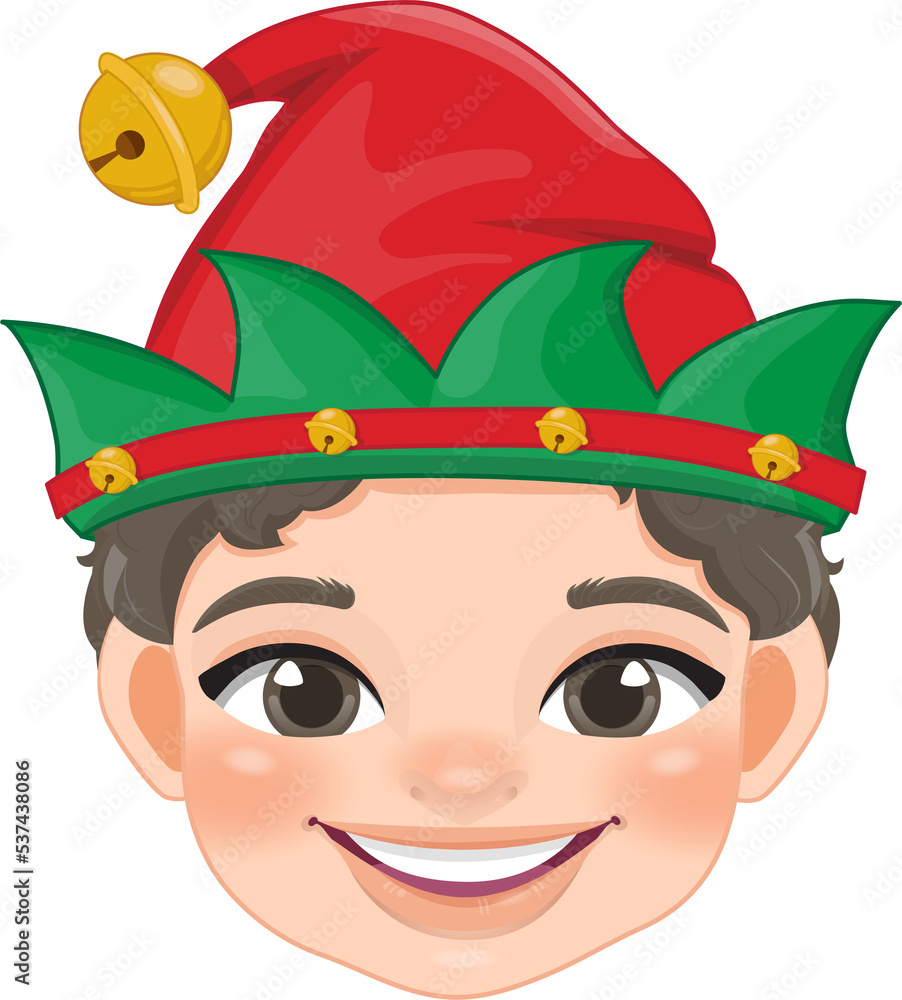 Christmas characters heads with Cute Elf cartoon characters for design ...