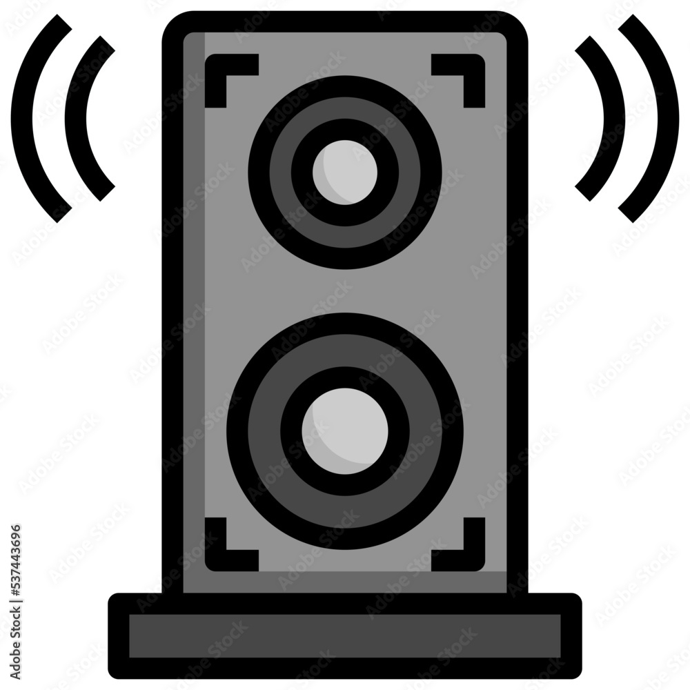 Audio System filled outline icon,linear,outline,graphic,illustration ...