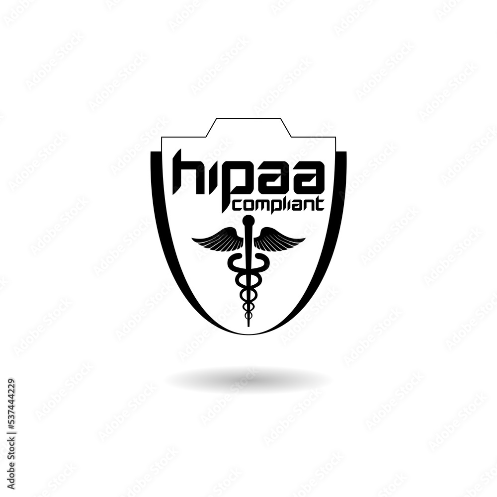 Hipaa compliant shield icon logo with shadow Stock Illustration | Adobe ...