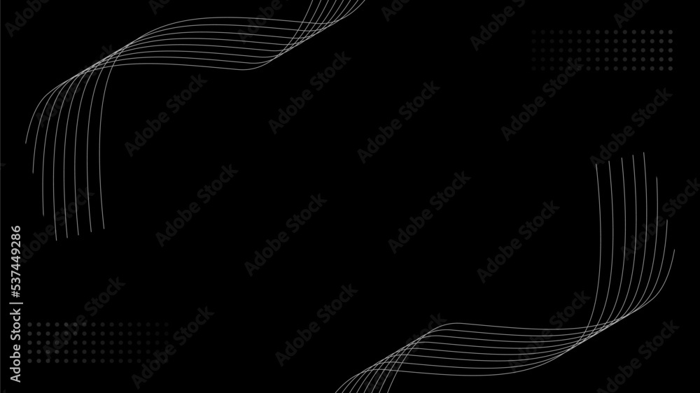 black background with wavy lines ornament vector stock Stock Vector ...