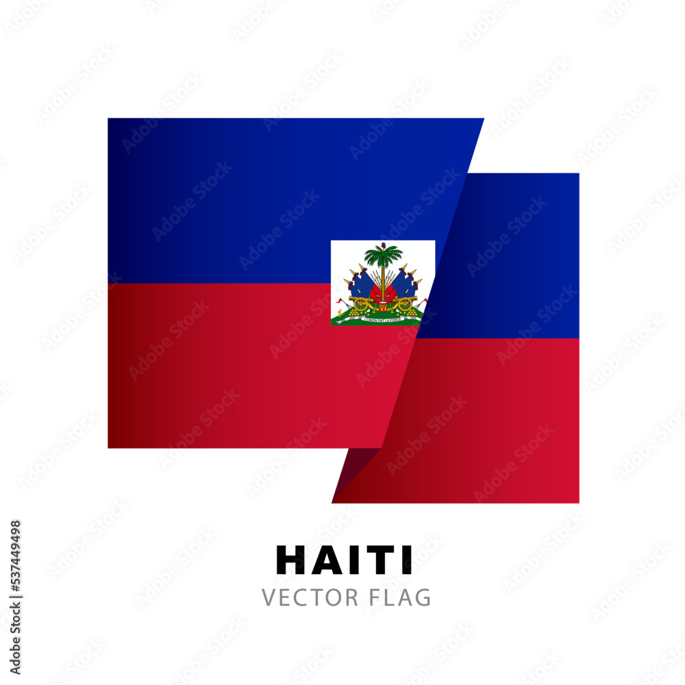 Colorful Haitian flag logo. Flag of Haiti. Vector illustration isolated on white background ...