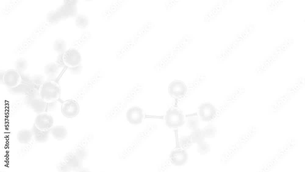 Molecular structure of white atom under white lighting background ...