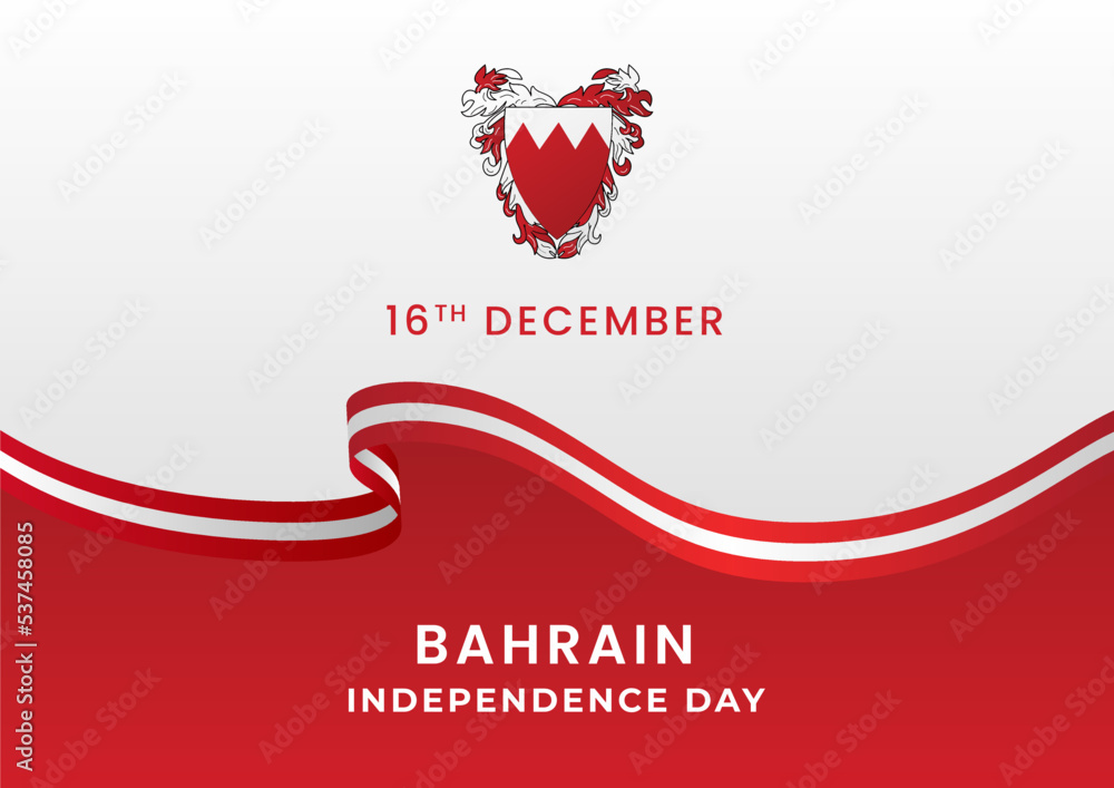 Bahrain National Day Background with symbol and flag ribbon vector ...