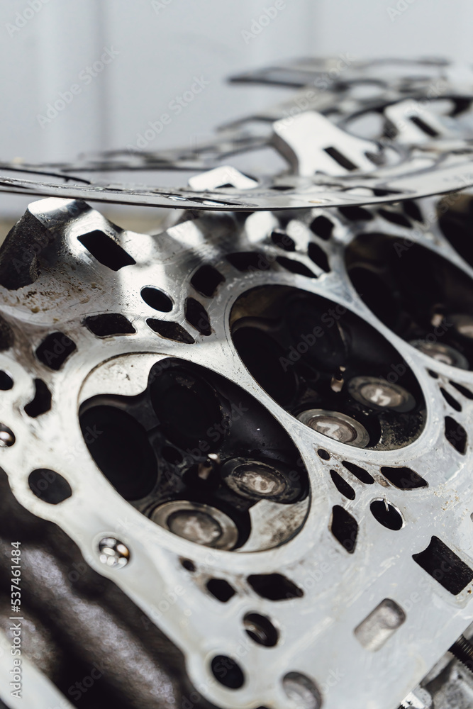 Overhaul of the motor for the car. Parts of an internal combustion ...