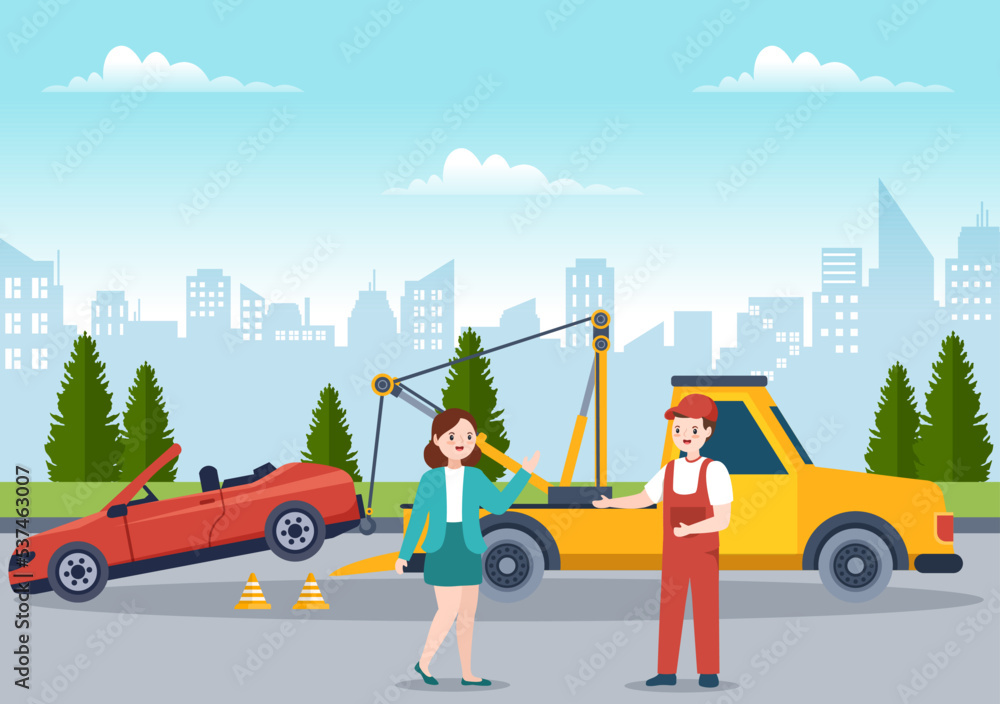 Auto Towing Car Using a Truck with Roadside Assistance Service in ...