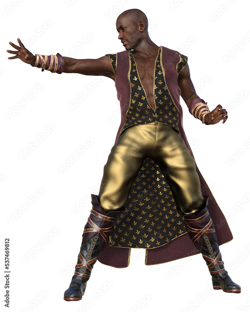 3D Rendered African American Male Magician With Magical Hands And ...