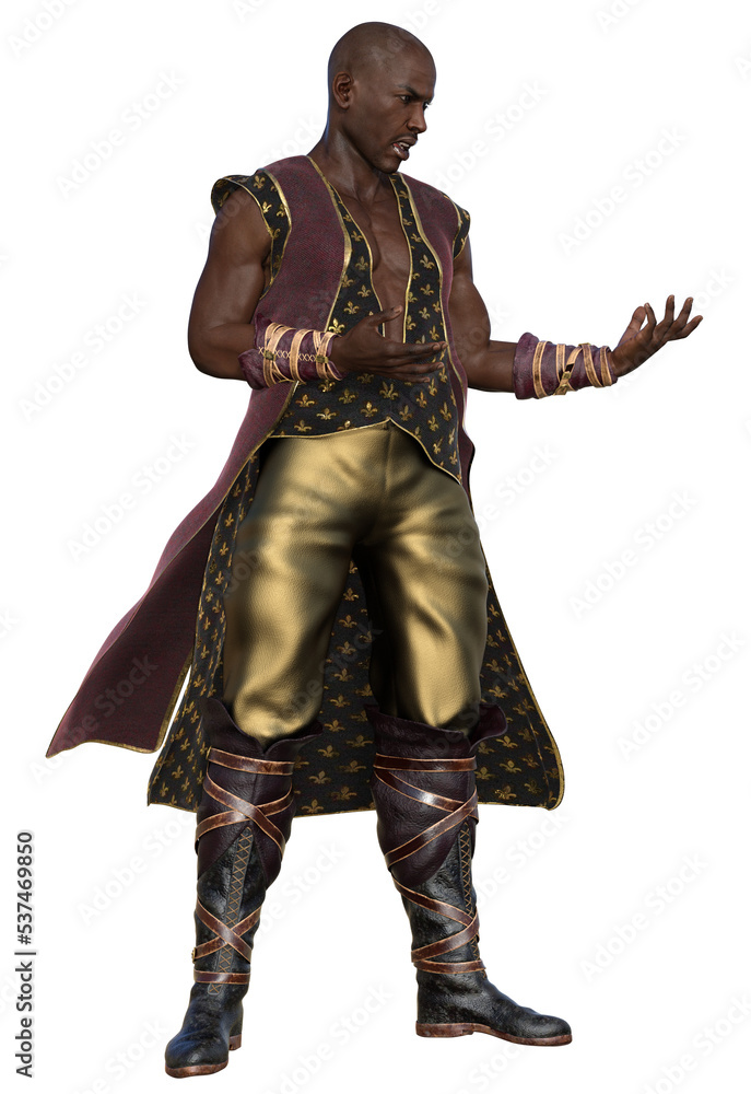 3D Rendered African American Male Magician With Magical Hands And ...
