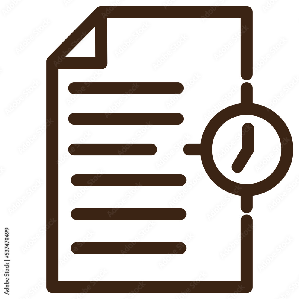 timesheet reporting report outline icon Stock Vector | Adobe Stock
