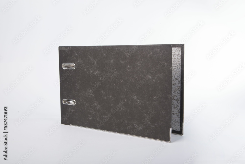 Gray box file for holding documents isolated on white background Stock ...