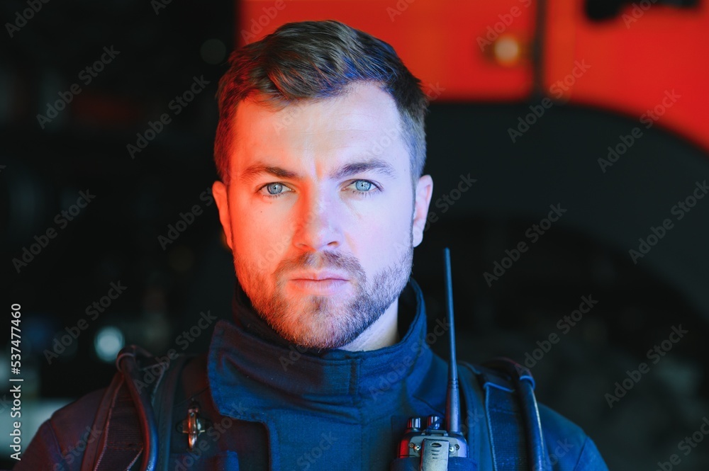 Portrait of police officers with serious faces looking at camera. FBI ...
