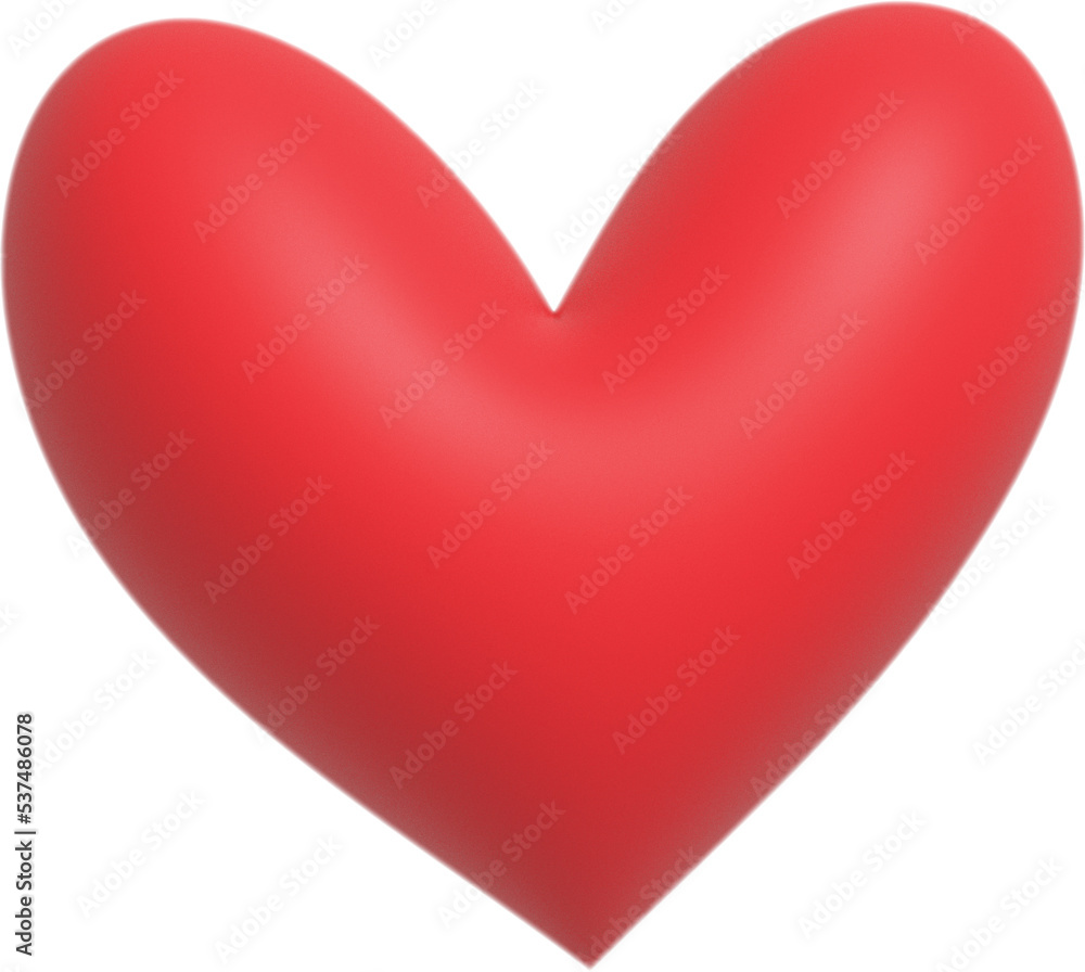 3D red heart shape on png background Stock Illustration | Adobe Stock