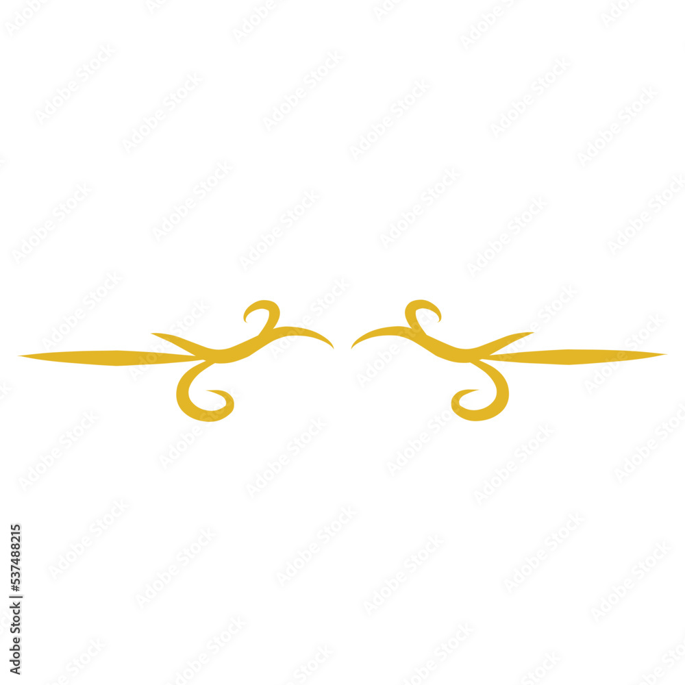 Hand drawn golden filigree dividers. Ornate swirl borders Stock Vector ...