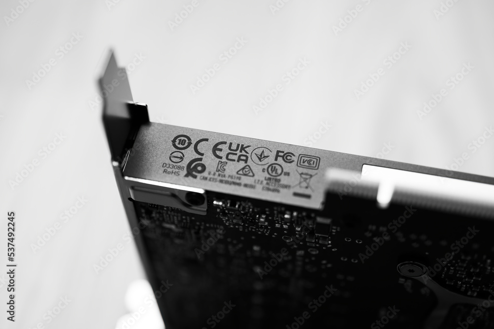 London, United Kingdom - Aug 5, 2022: UKCA, CE, FCC, YL, VCI, ROHS ...