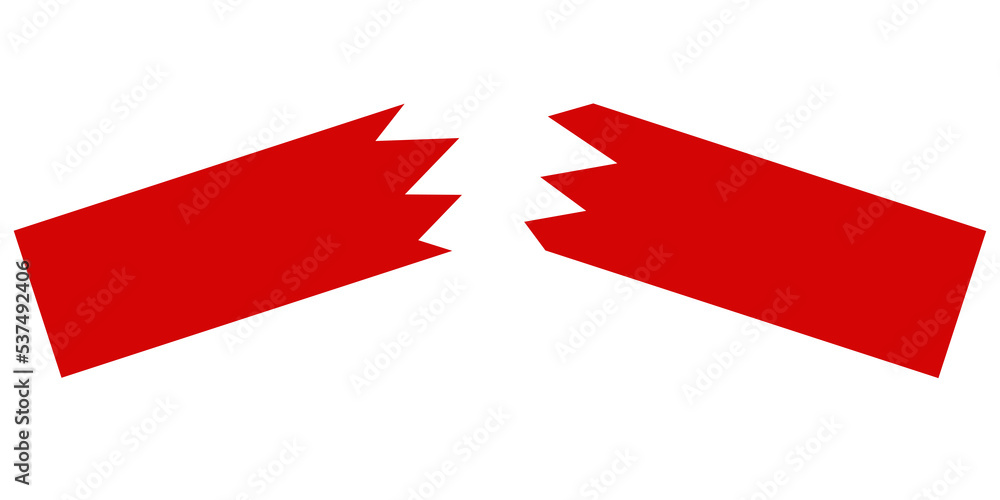 Red filled broken shape, spiky edges. Symbol for crisis. Isolated png ...