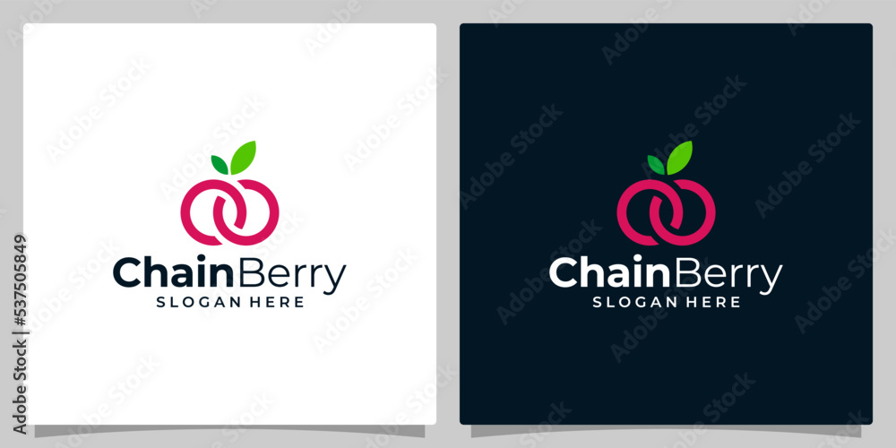 Infinity circle chain Logo with fruit berry logo graphic design vector ...