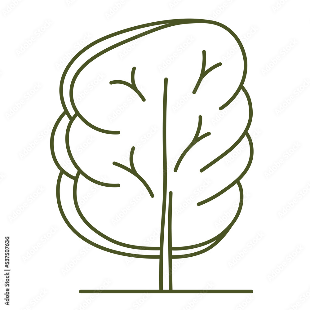 Frontal tree. Entourage design. For the landscape design plan ...