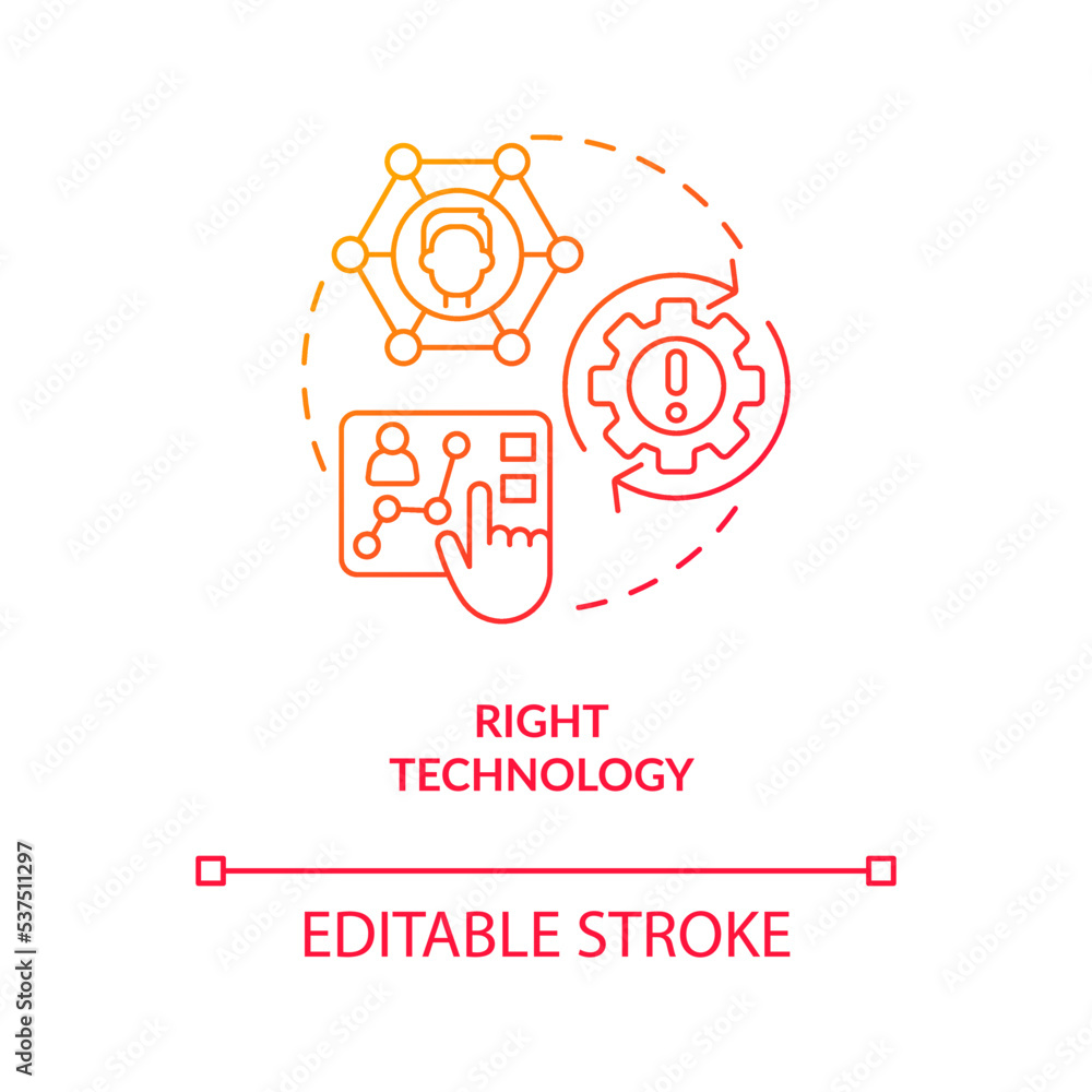 Choose correct technology red gradient concept icon. Optimize website ...
