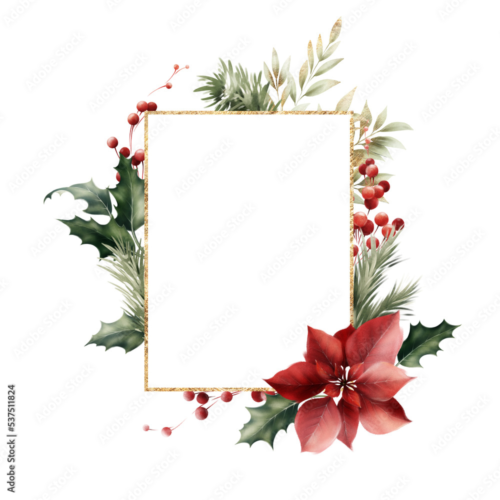 Christmas frame, Christmas greeting card, Border can be used as ...