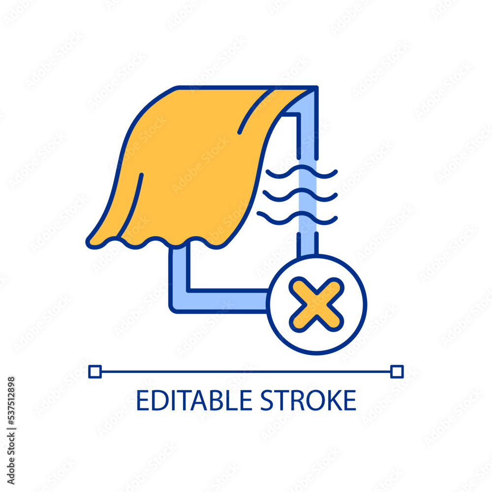 Stop window draughts RGB color icon. Airflow coming. Poor house ...