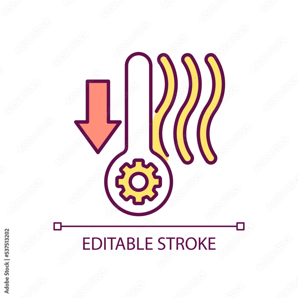 Winter heating system safety RGB color icon. Fire house prevention ...