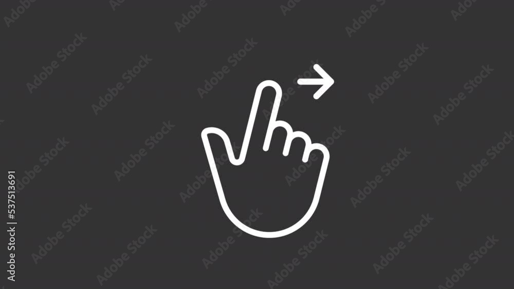Animated move next white linear icon. Swipe right and slide. Smartphone ...