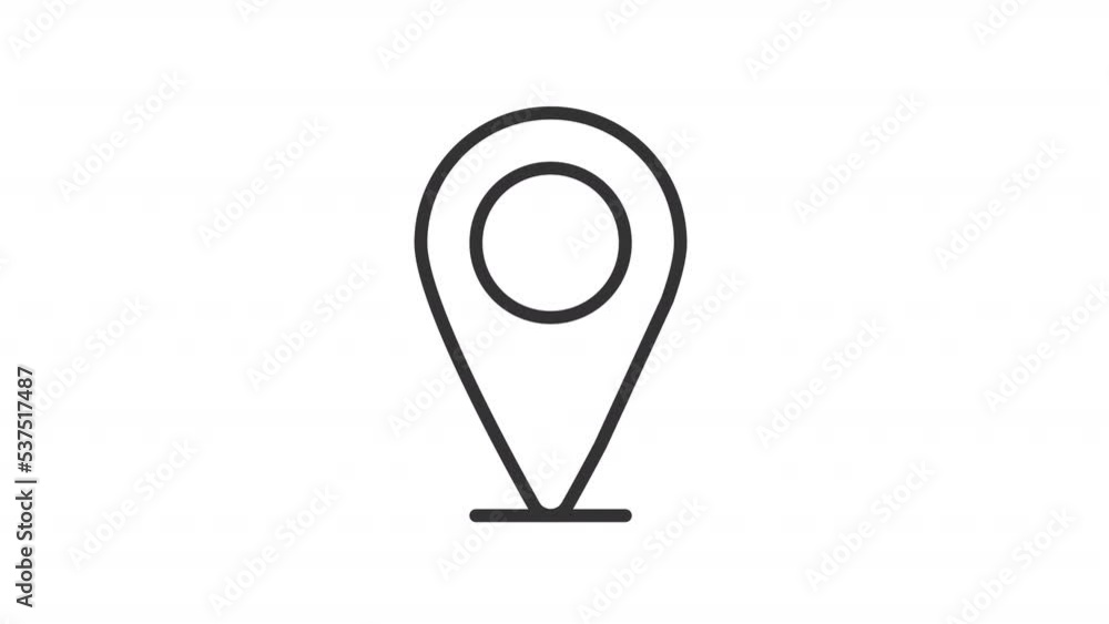 Vidéo Stock Animated location pin linear icon. Travel destination point ...