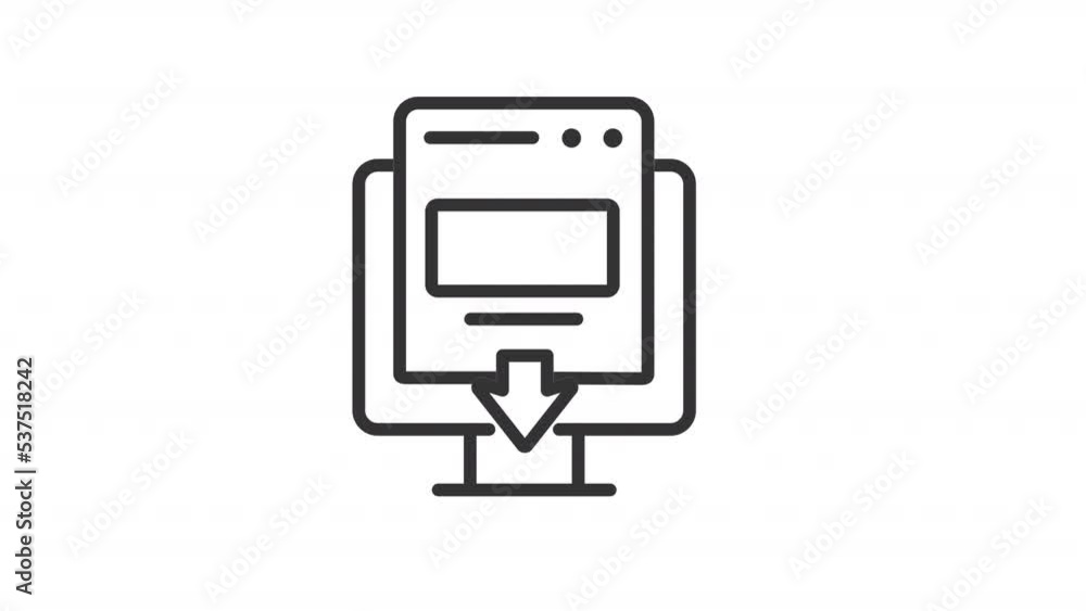 Animated landing page linear icon. Website capture page. Promotional ...