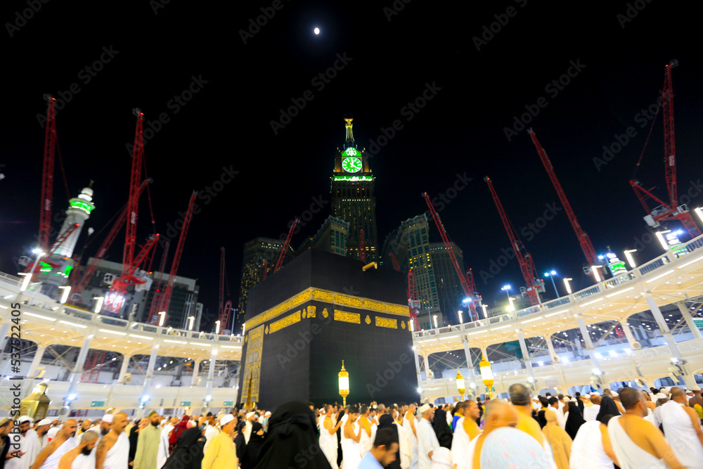 Tawaf is a ritual during Umra or Hajj when pilgrims making seven ...