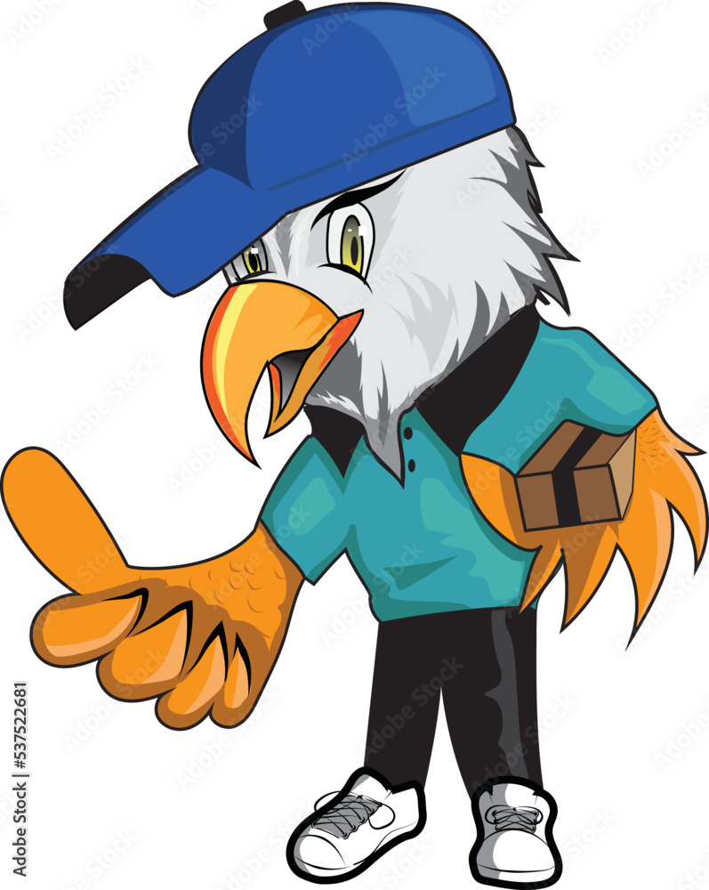illustration of vector graphic cartoon of eagle Stock Vector | Adobe Stock