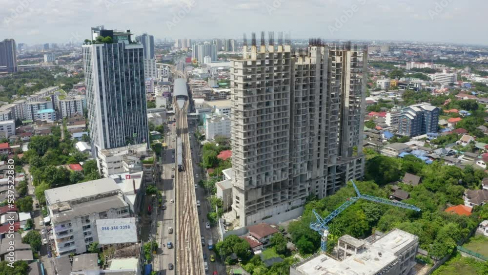 New condominium or Apartment building under construction. Bearing wall ...