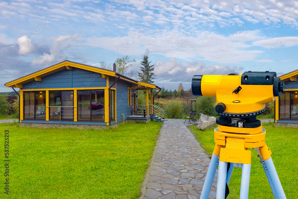 Cartography electronic tool. Country building. Optical instruments for ...