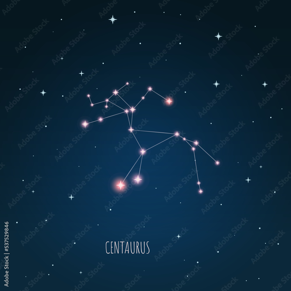 Constellation Centaurus on the background of starry sky. Constellation ...