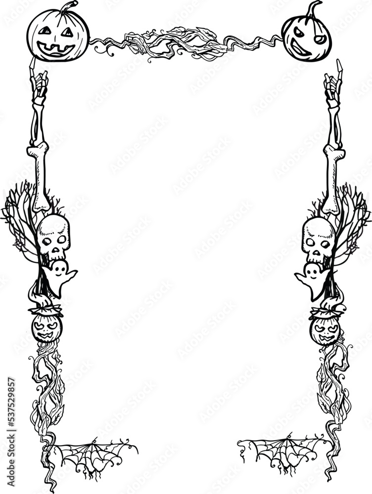 vector Illustration halloween frame border background Stock Vector ...
