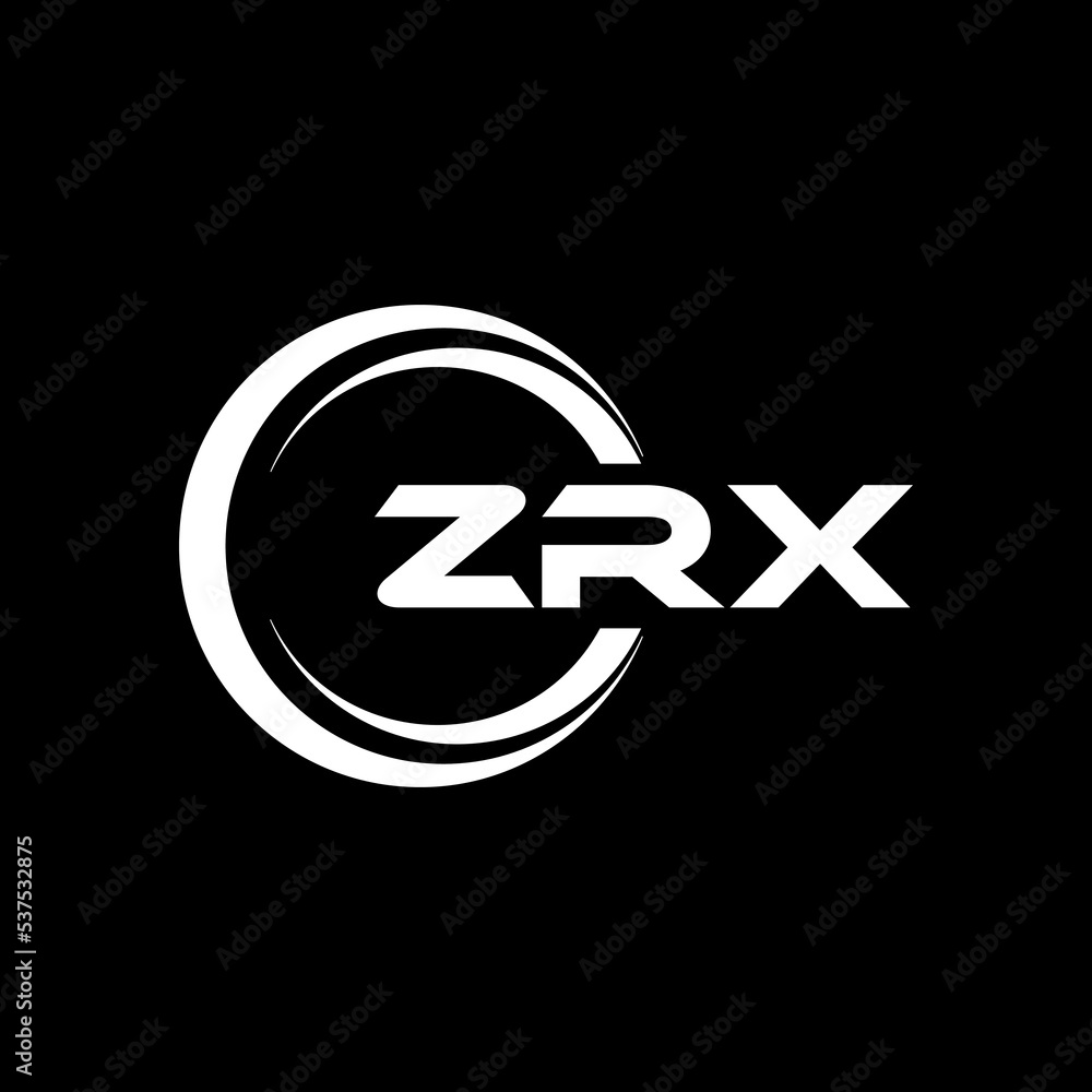 ZRX letter logo design with black background in illustrator, cube logo ...